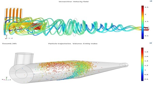 آموزش جداکننده ذرات Cyclone Separator با کامسول ( LiveLink for SOLIDWORKS )